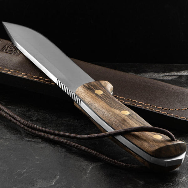 Joker Nomad Walnut Bushcraft Knife 16.7cm Blade - Natural Man