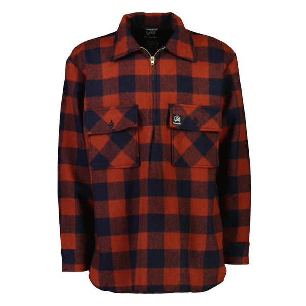 Swanndri Men's Ranger Wool Zip Front Bushshirt Burnt Merlot Check ...