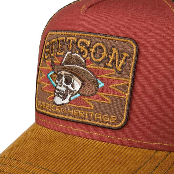 Stetson Cowboy Skull Trucker Cap | Stetson Trucker Cap | Trucker Cap UK - Natural Man